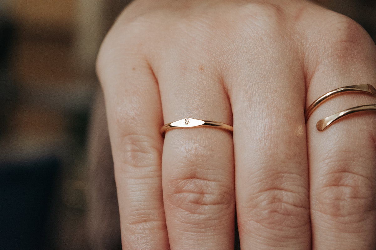 Initial Stacking Ring – Into the Pines Jewelry